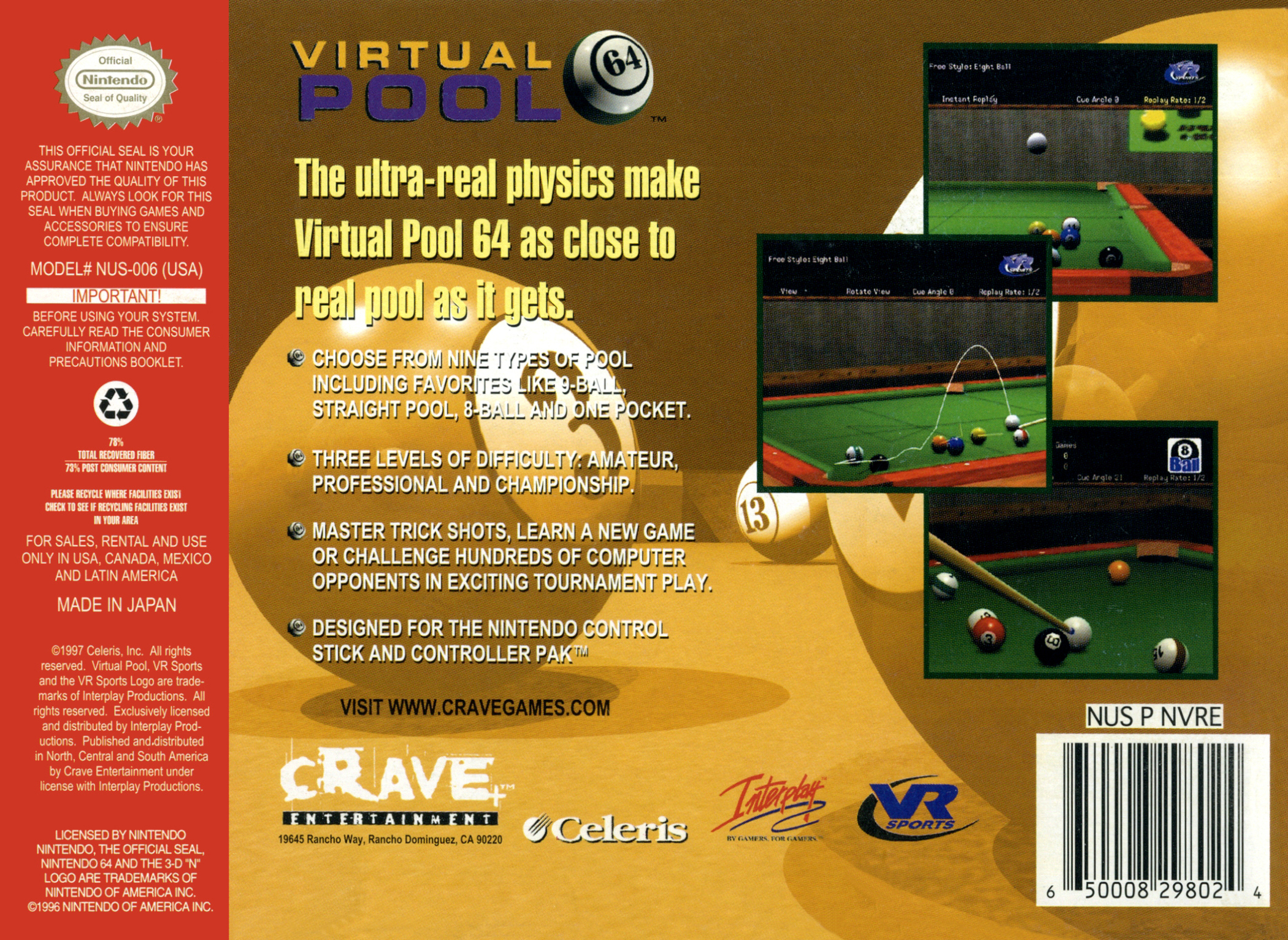 Download Video Game Virtual Pool 64 Image