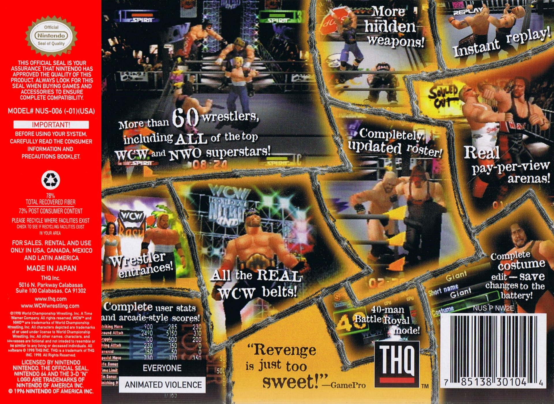 WCW/nWo Revenge Video Game Box Art - ID: 27491 - Image Abyss