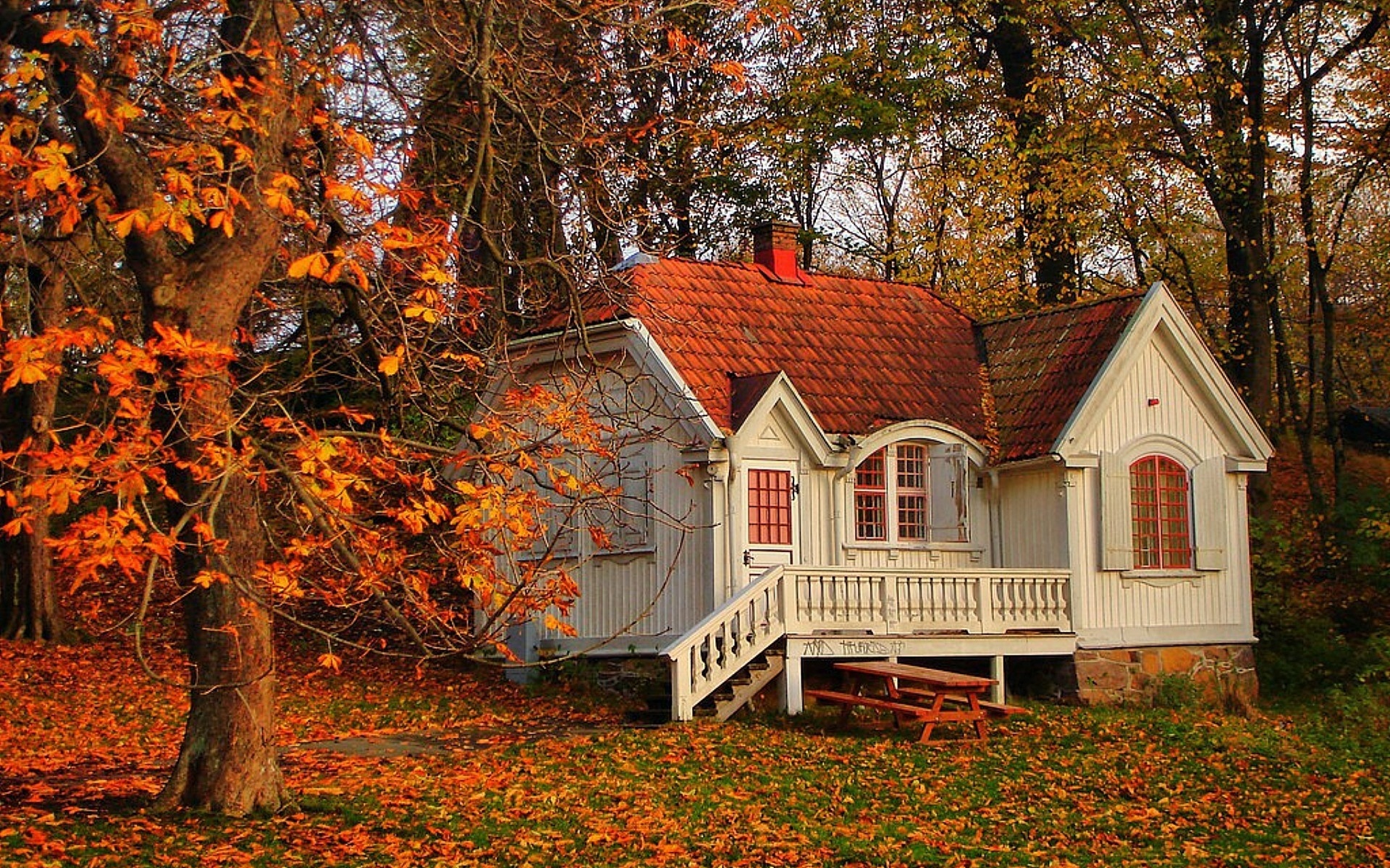 Cozy Autumn Cottage: Man-Made Charm in the Heart of Nature