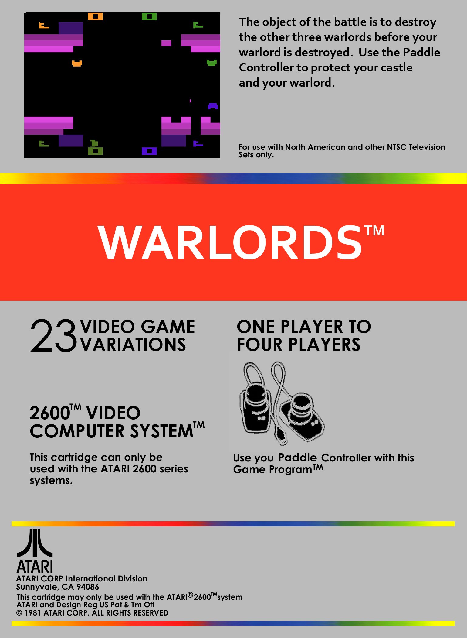Warlords Video Game Box Art - ID: 28089 - Image Abyss