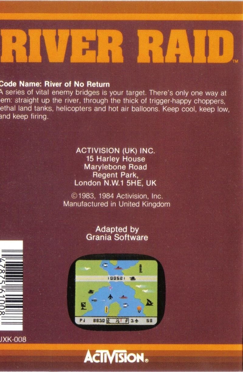 River Raid Video Game Box Art - ID: 28118 - Image Abyss