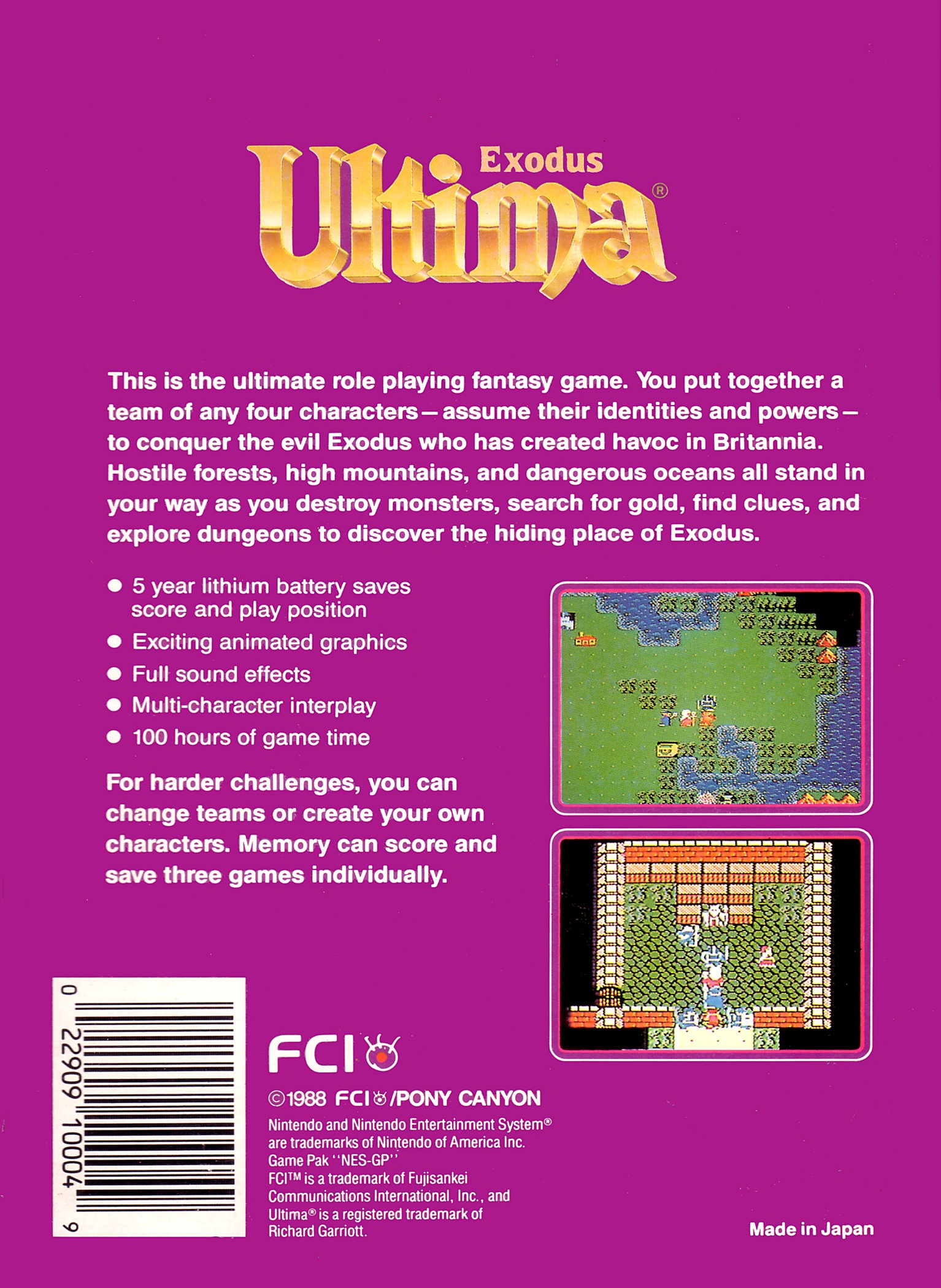 Download Video Game Ultima: Exodus Image