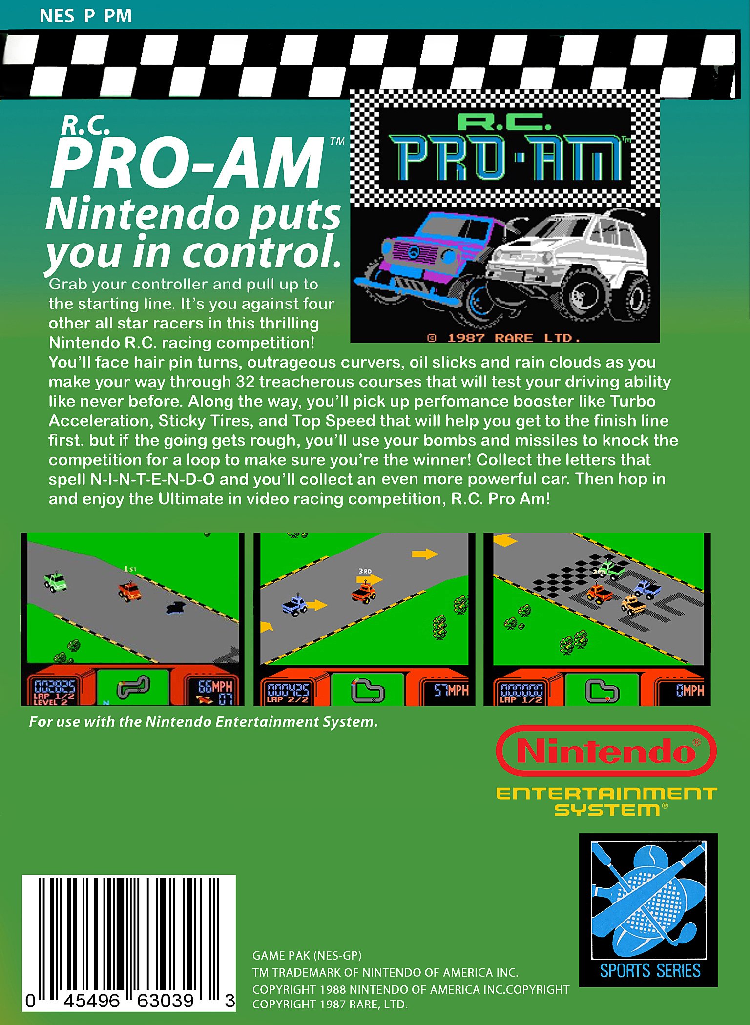 R.C. Pro-Am Video Game Box Art - ID: 28271 - Image Abyss