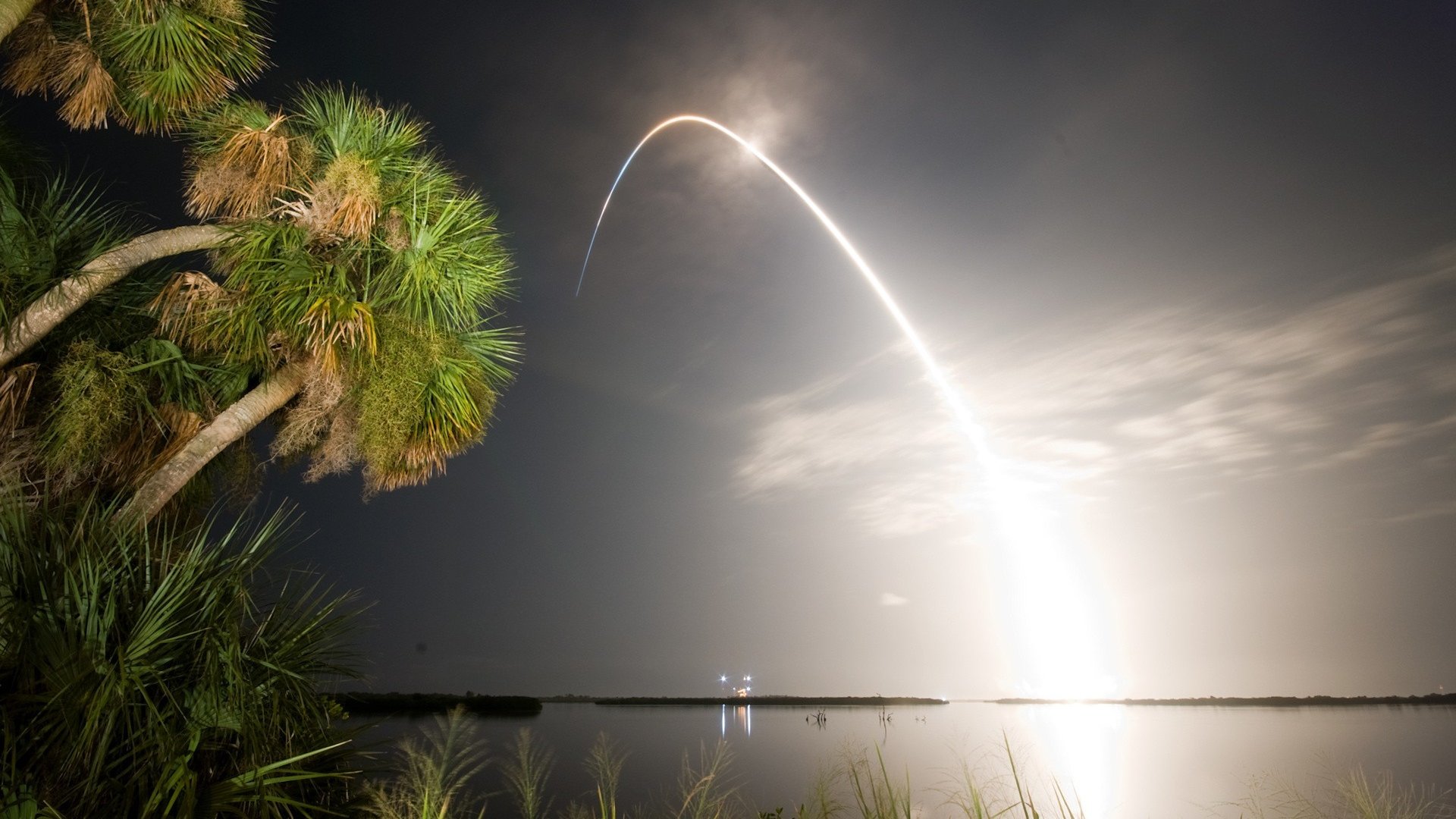 NASA's Man-Made Rocket Soars Into the Night Sky