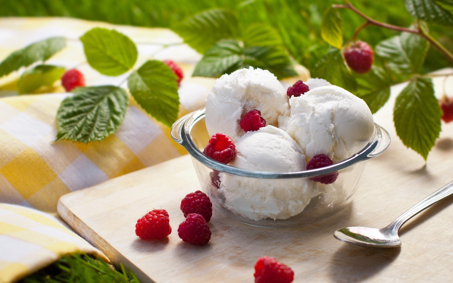 Raspberry Bliss: Creamy Ice Cream Delight with Sweet Berries and a ...