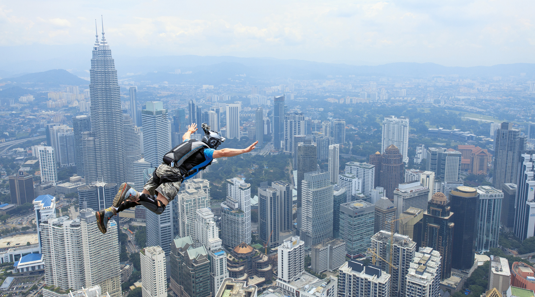 base jumping from a highrise building - Image Abyss