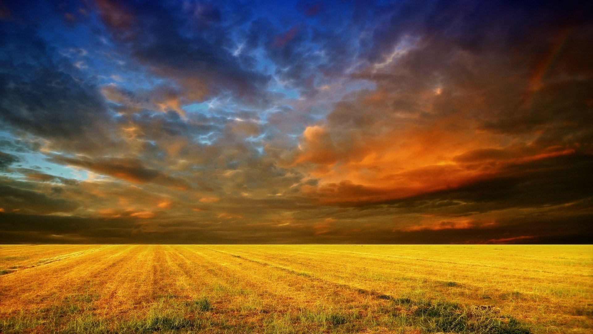 Cloudy Sunset over Field Image - ID: 299409 - Image Abyss