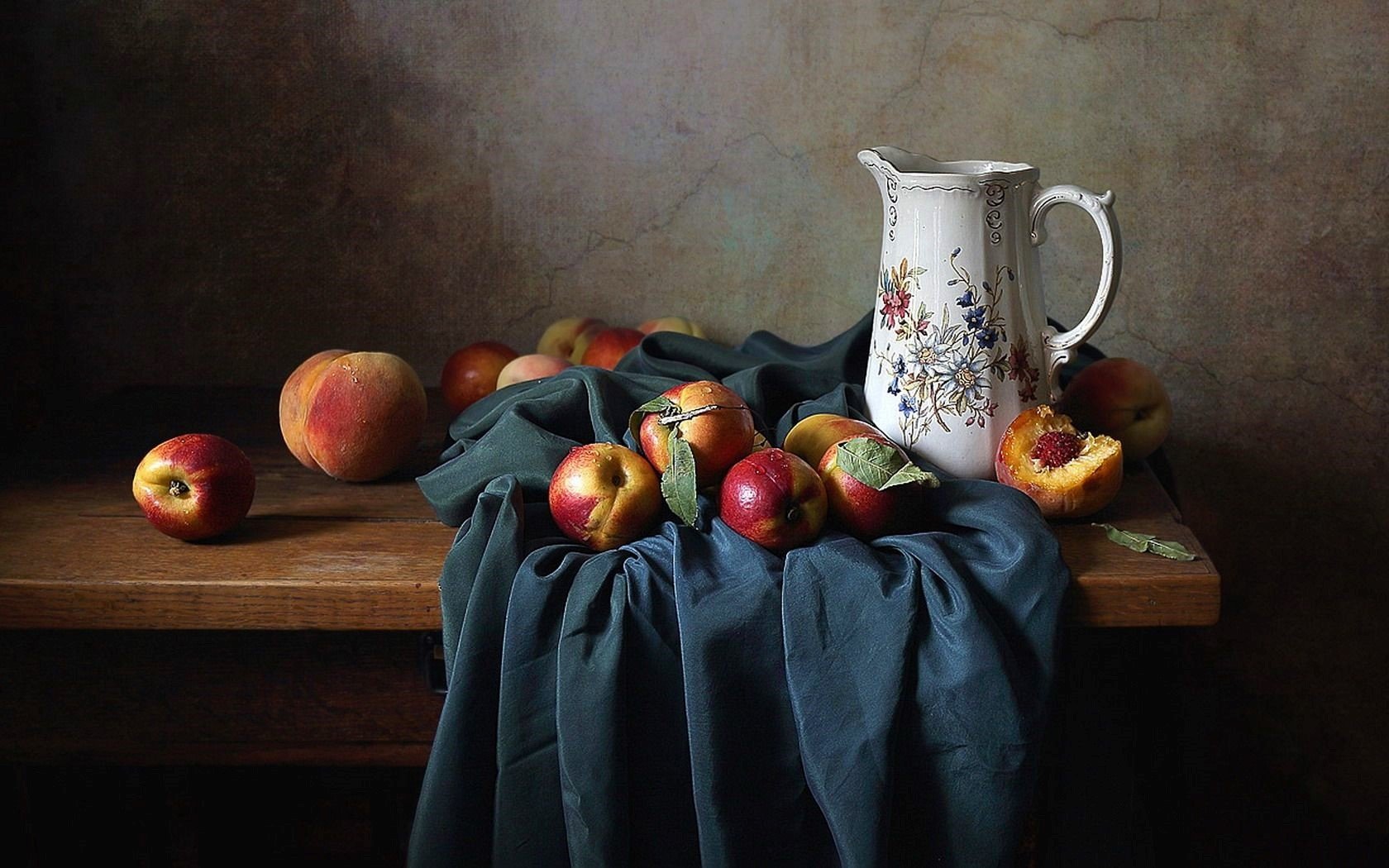Download Table Pitcher Tablecloth Peach Photography Still Life Image