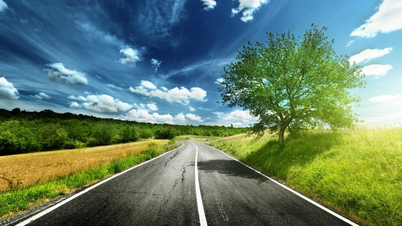 Beautiful Man-Made Road Amidst Nature