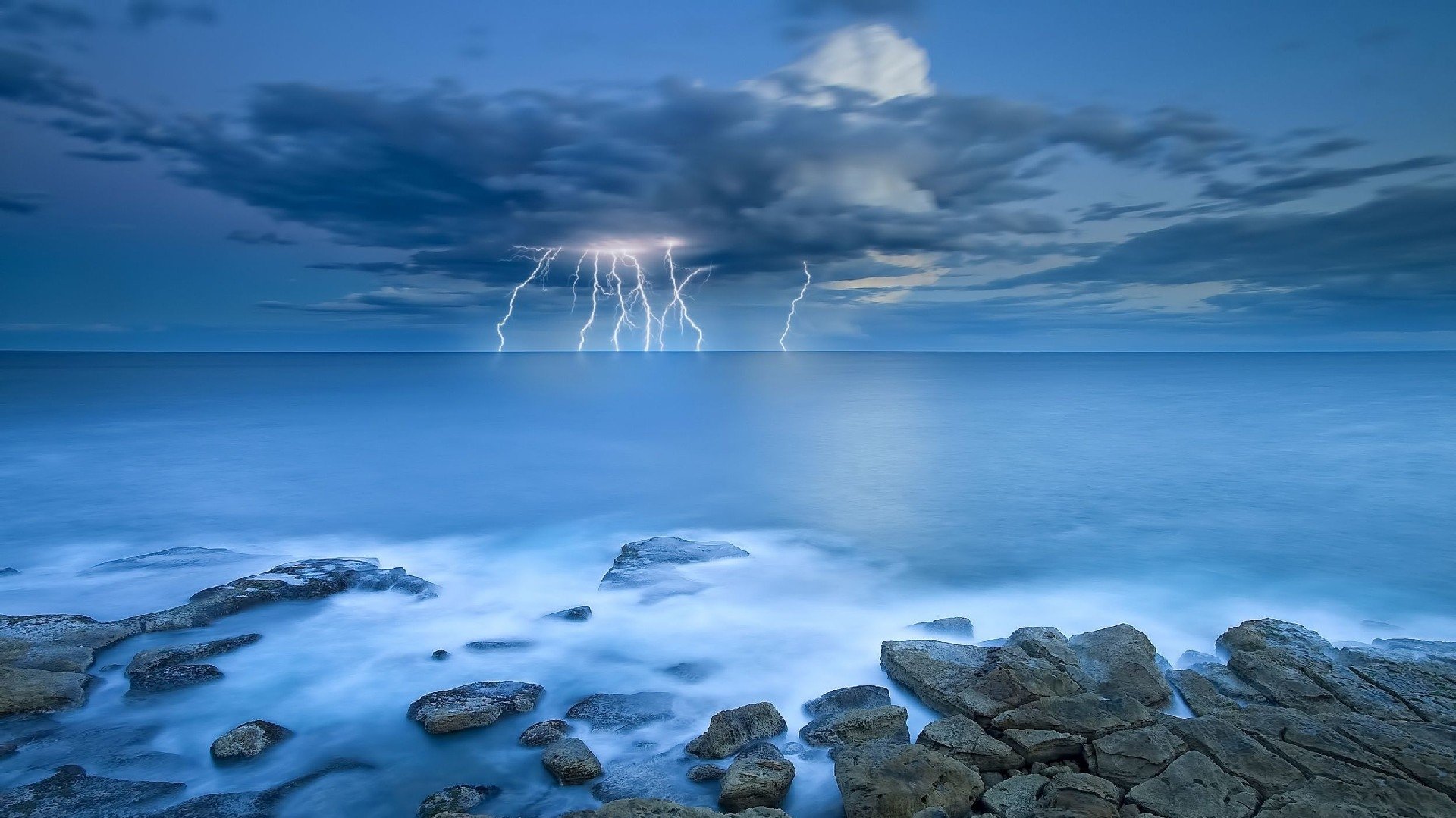 Lightning Storm over Ocean Image - ID: 312051 - Image Abyss