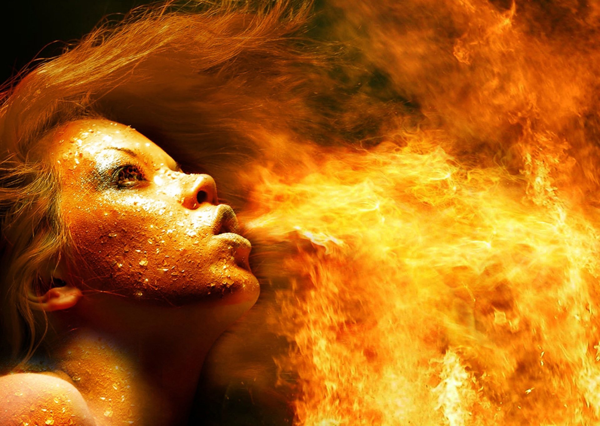 Download Fire Woman Artistic Image