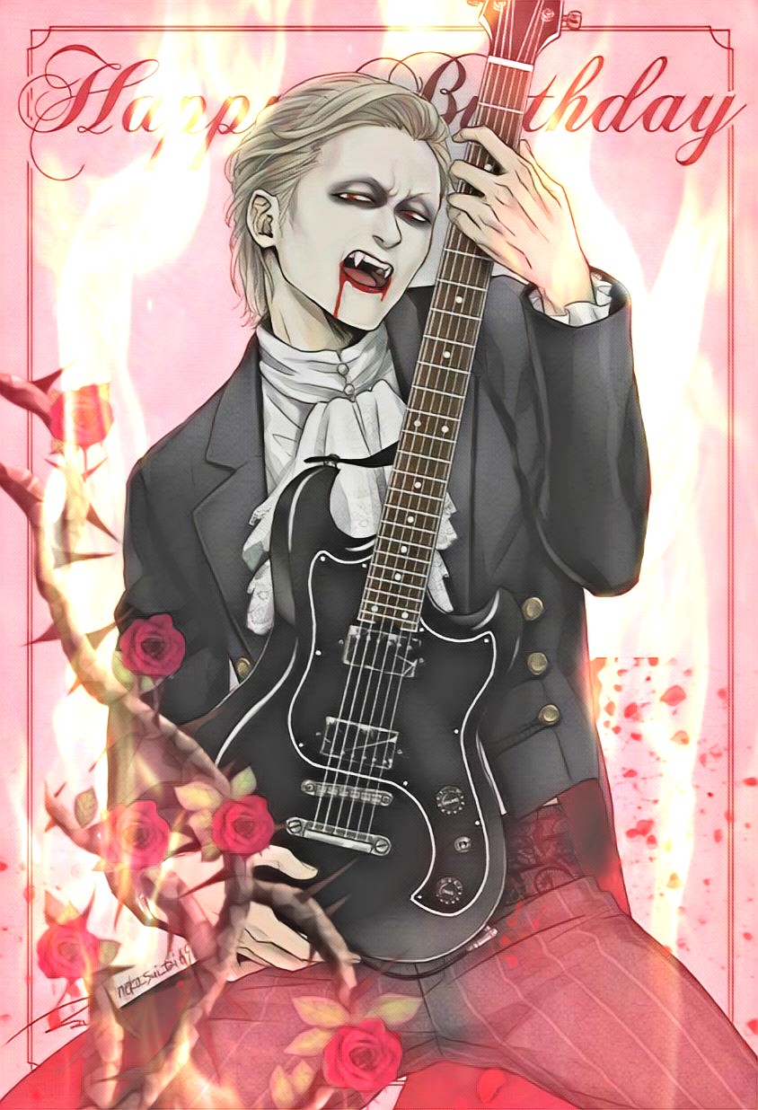 Download Guitar Vampire Rose Flame Gothic Reo (lynch.) Music Lynch. Image