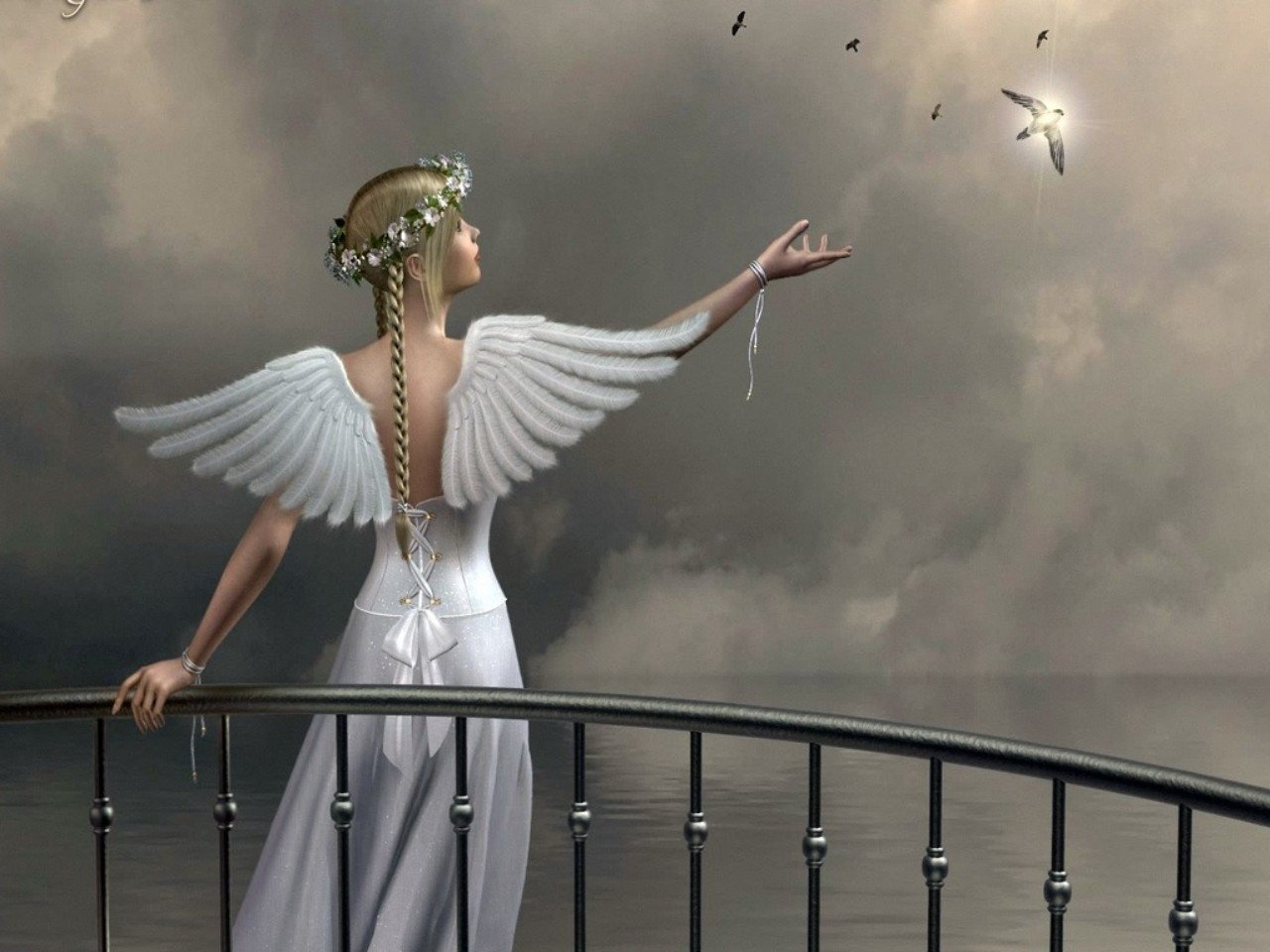 Whispers of Wings: A Fantasy Angel's Embrace