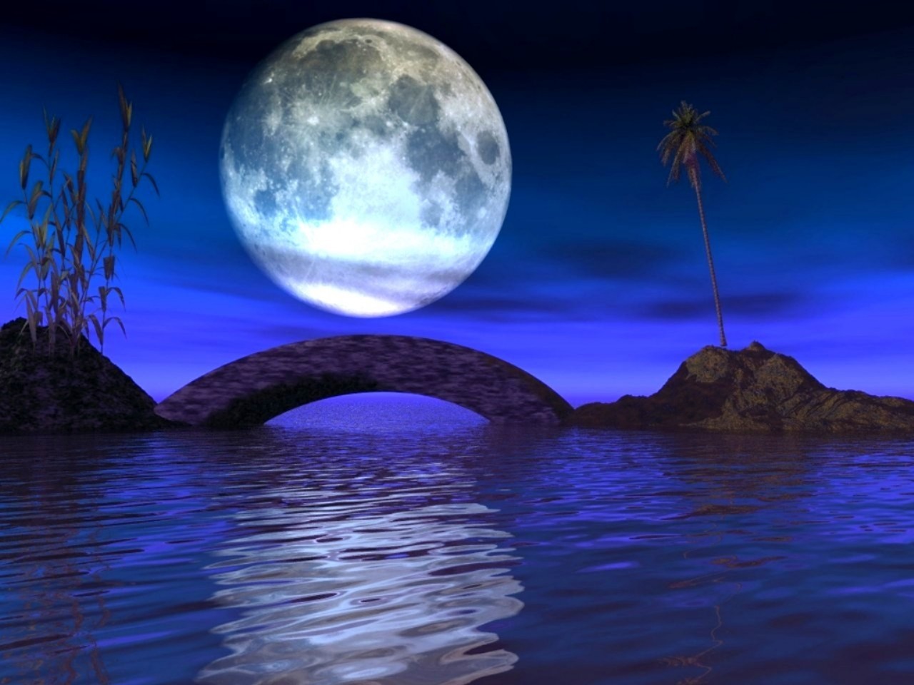 Moonlit Bridge Over Ocean: A Nighttime Artistic Escape