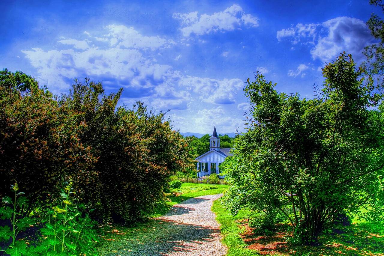 Serene Path to a Charming Country Church