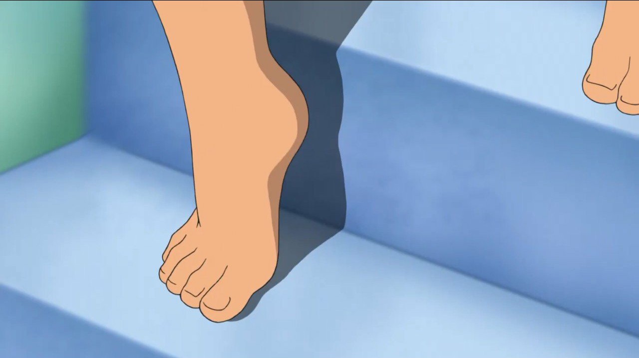 Download Barefoot Stairs Feet Ash Ketchum Anime Pokemon Image