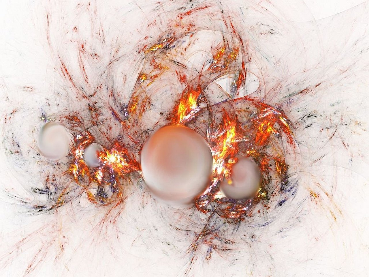 Fiery Orbs: An Abstract Artistic Symphony