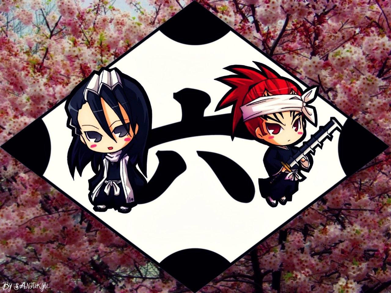 Download Renji Abarai Byakuya Kuchiki Anime Bleach Image