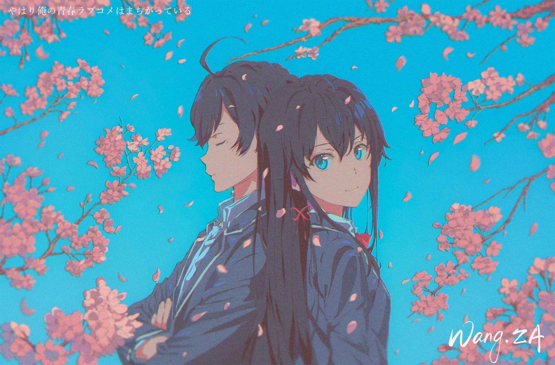 Download Sakura School Uniform Long Hair Blue Eyes Black Hair Yukino ...