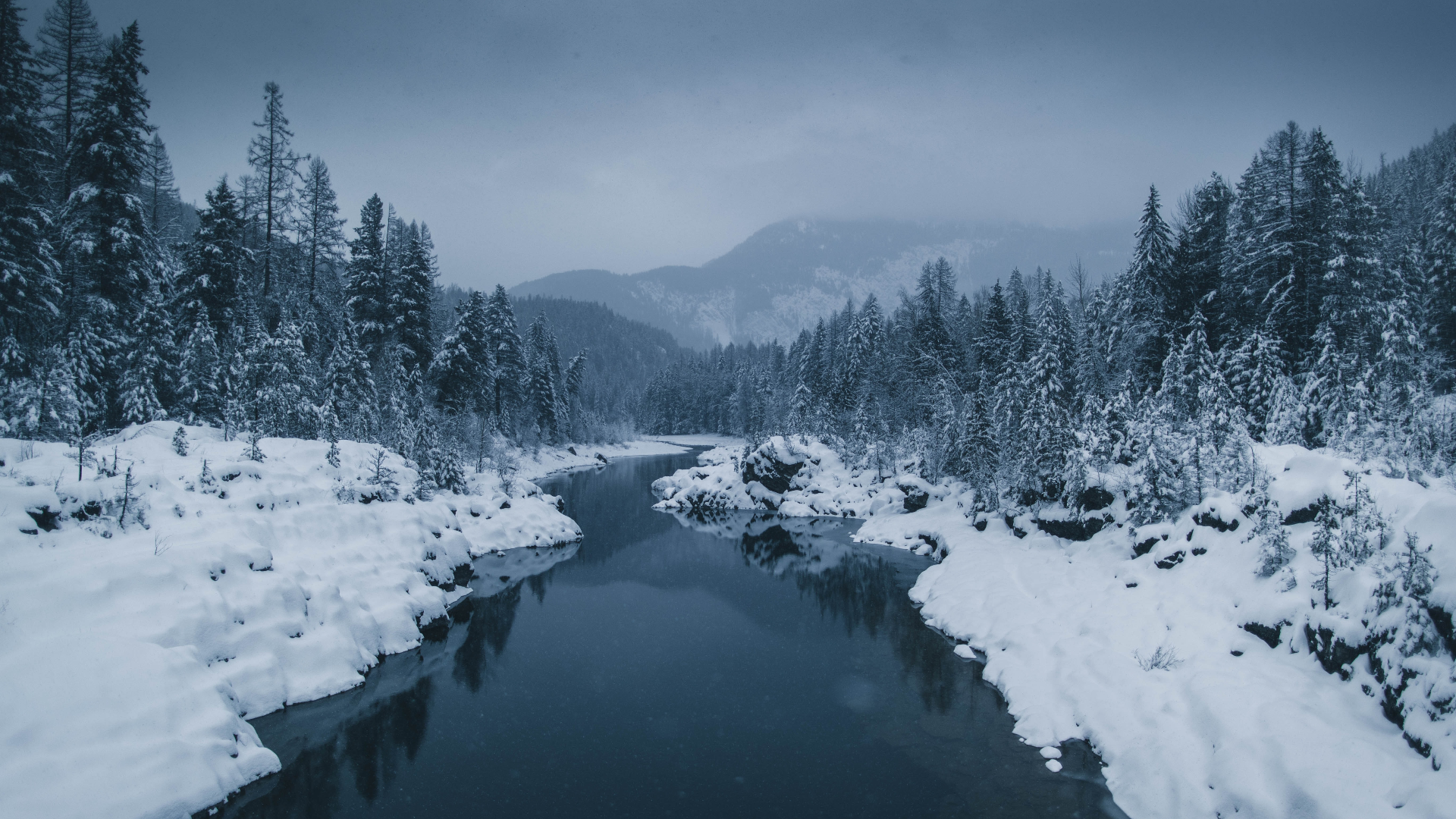 Download River Nature Landscape Snow Winter Image