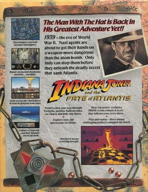 Indiana Jones and the Fate of Atlantis Video Game Box Art - ID: 38070 ...