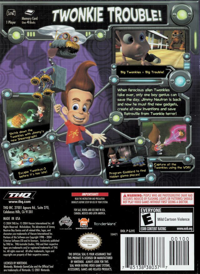 The Adventures Of Jimmy Neutron Boy Genius: Attack Of The Twonkies ...