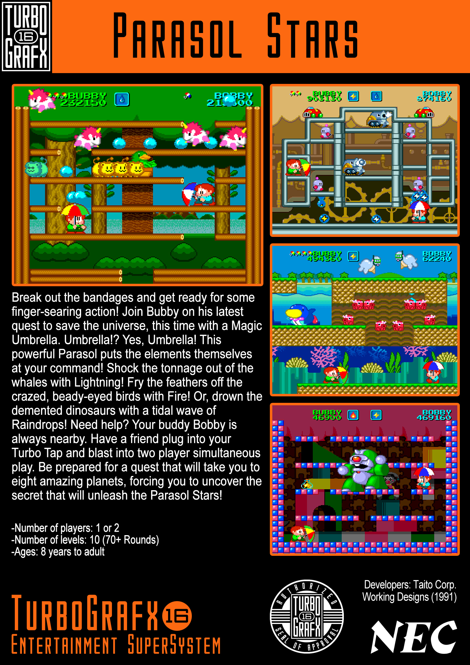 Download Video Game Parasol Stars: The Story Of Bubble Bobble III Image