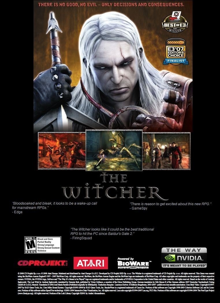The Witcher Video Game Box Art - ID: 41634 - Image Abyss