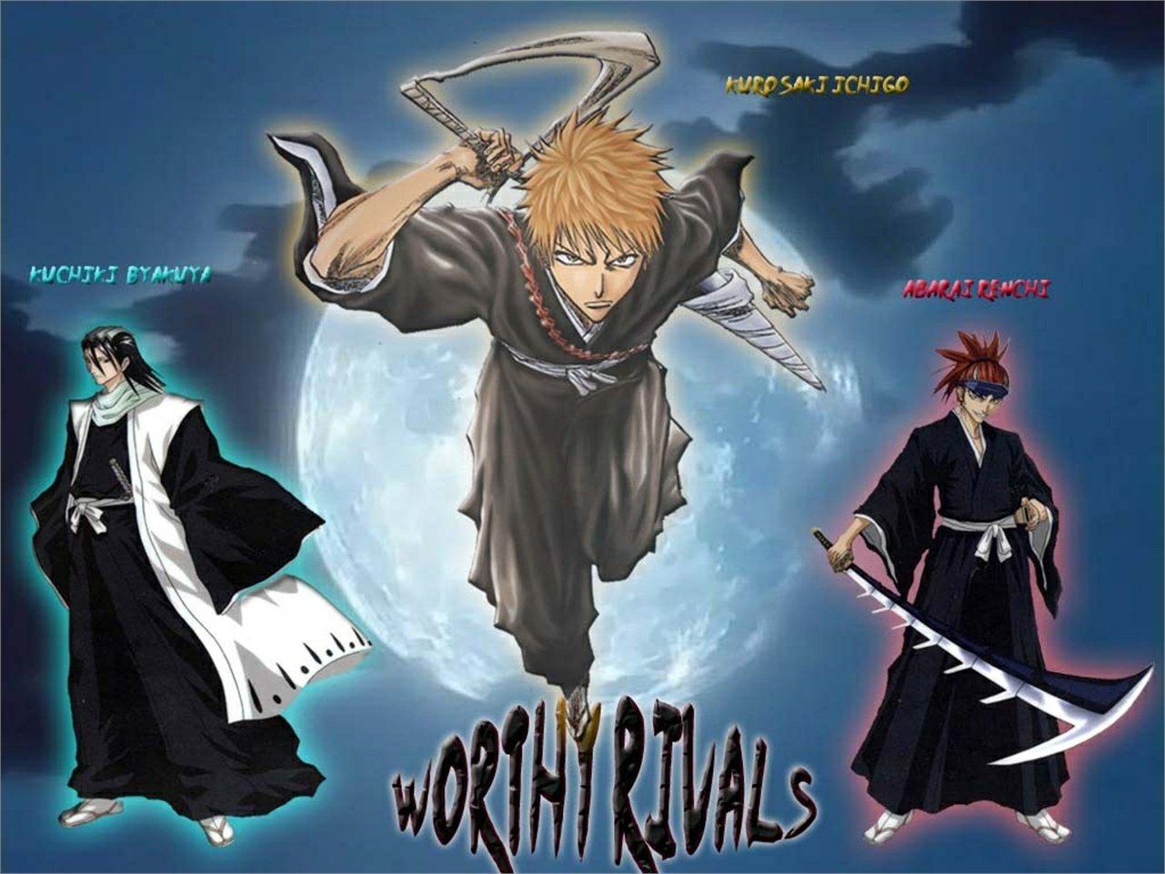 Download Byakuya Kuchiki Renji Abarai Ichigo Kurosaki Anime Bleach Image