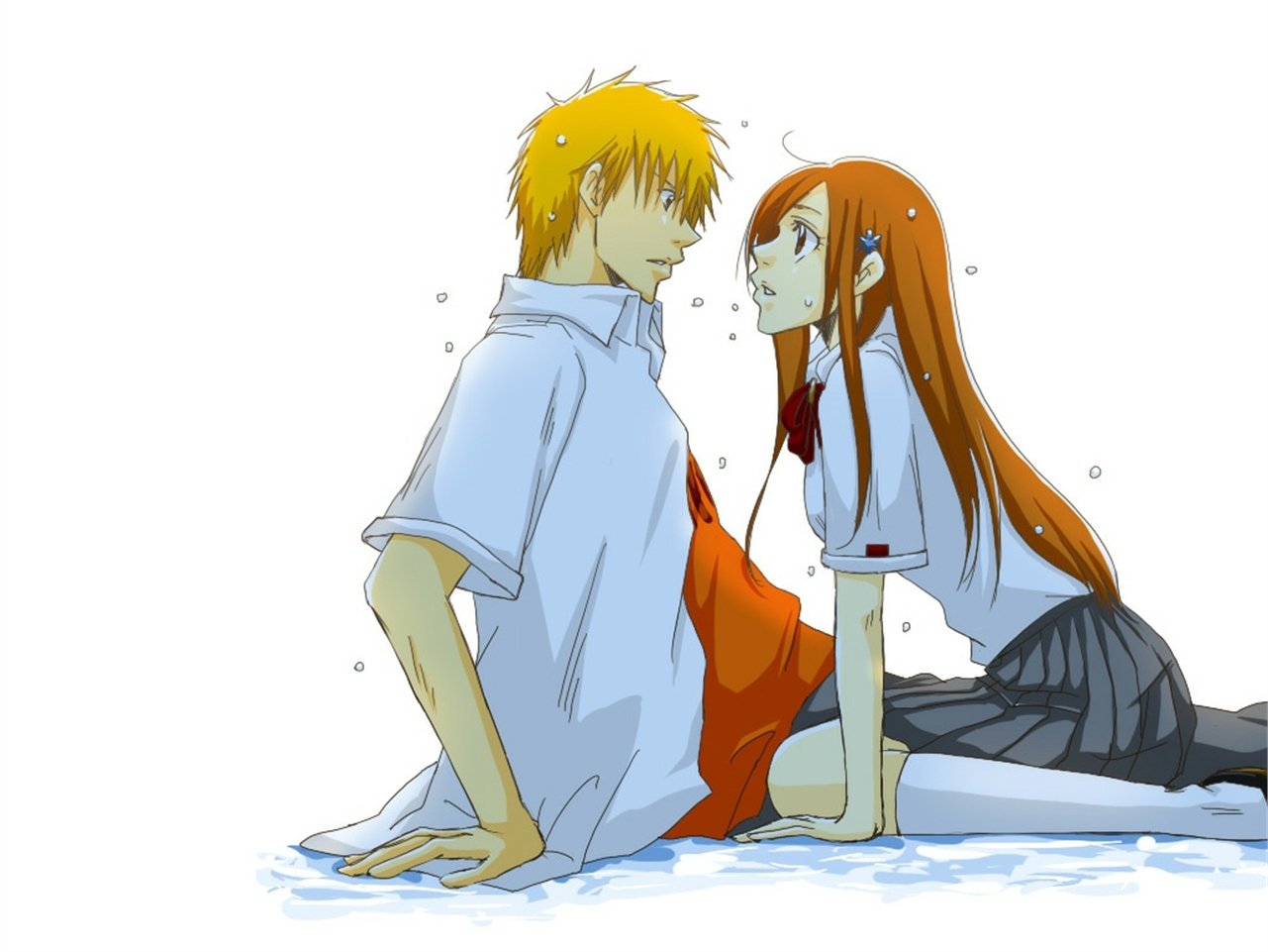 Download Ichigo Kurosaki Orihime Inoue Anime Bleach Image