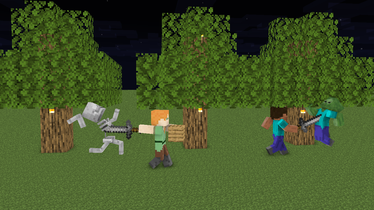 Epic Minecraft Battle: Steve vs. Skeletons & Zombies in the Forest