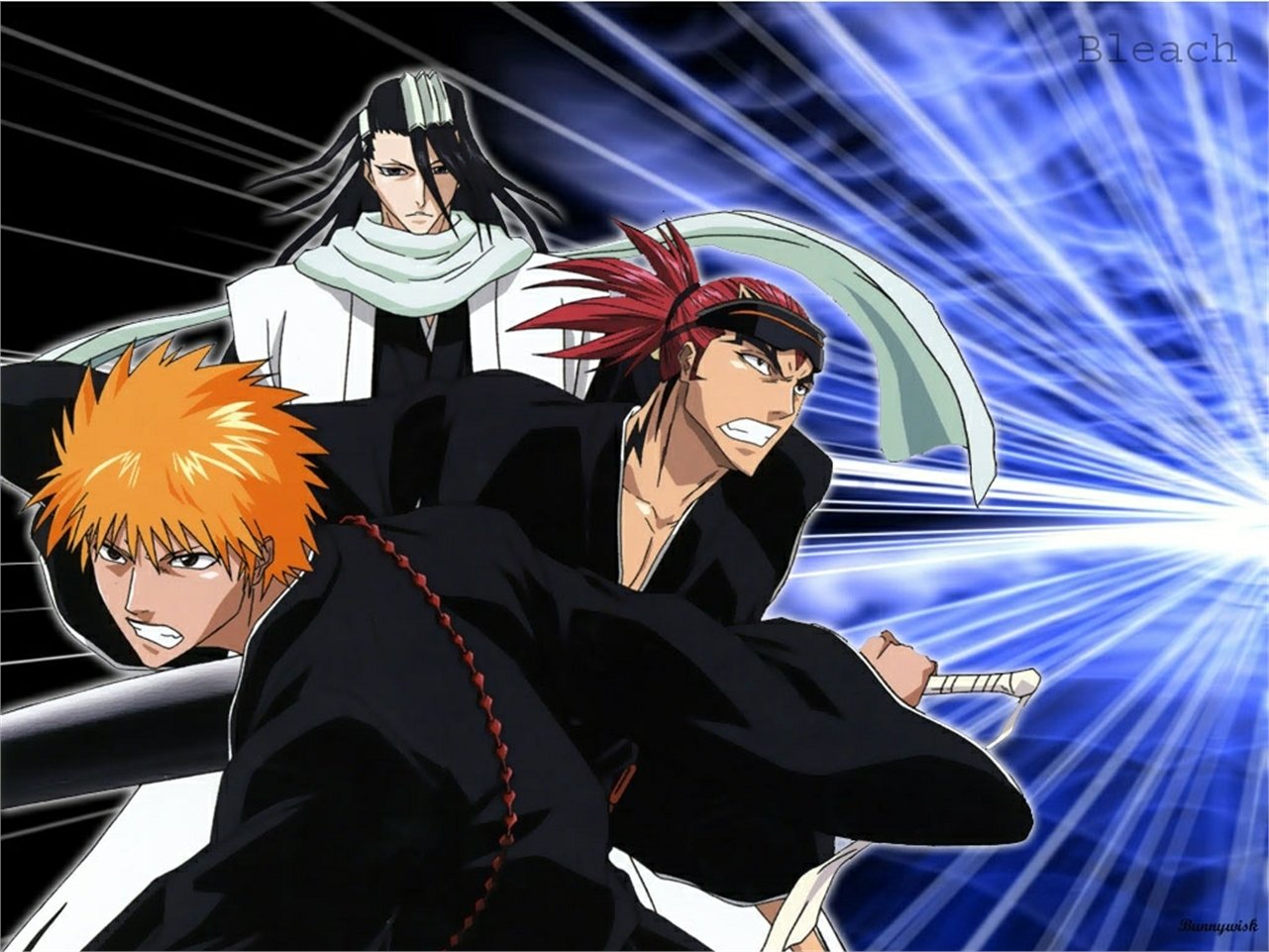 Download Byakuya Kuchiki Renji Abarai Ichigo Kurosaki Anime Bleach Image