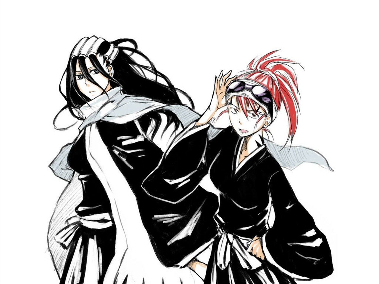 Download Byakuya Kuchiki Renji Abarai Anime Bleach Image