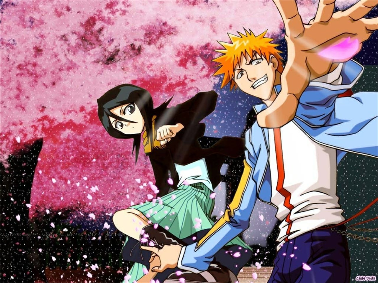 Download Rukia Kuchiki Ichigo Kurosaki Anime Bleach Image