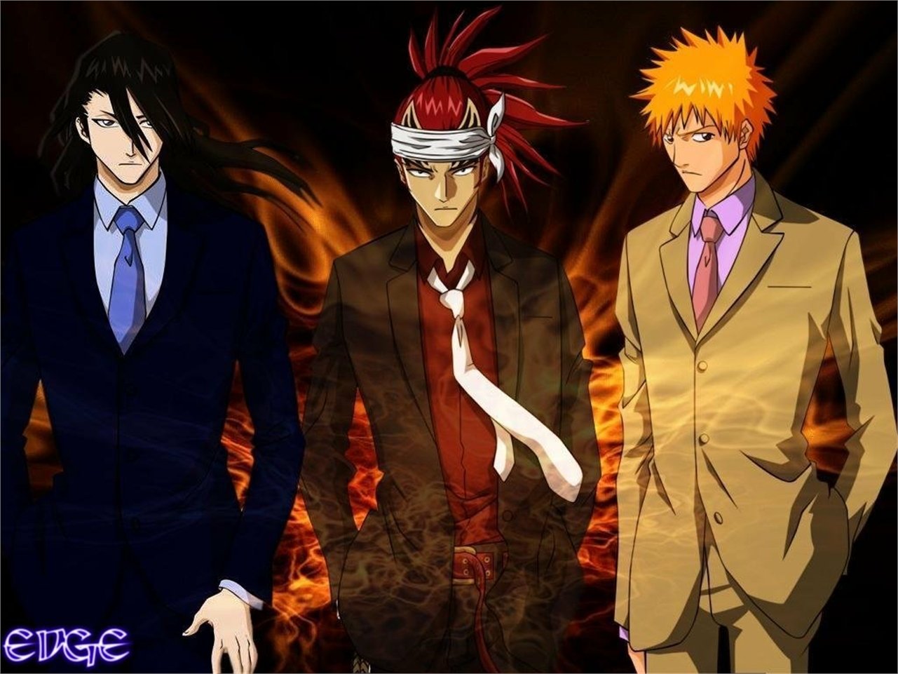 Download Renji Abarai Byakuya Kuchiki Ichigo Kurosaki Anime Bleach Image