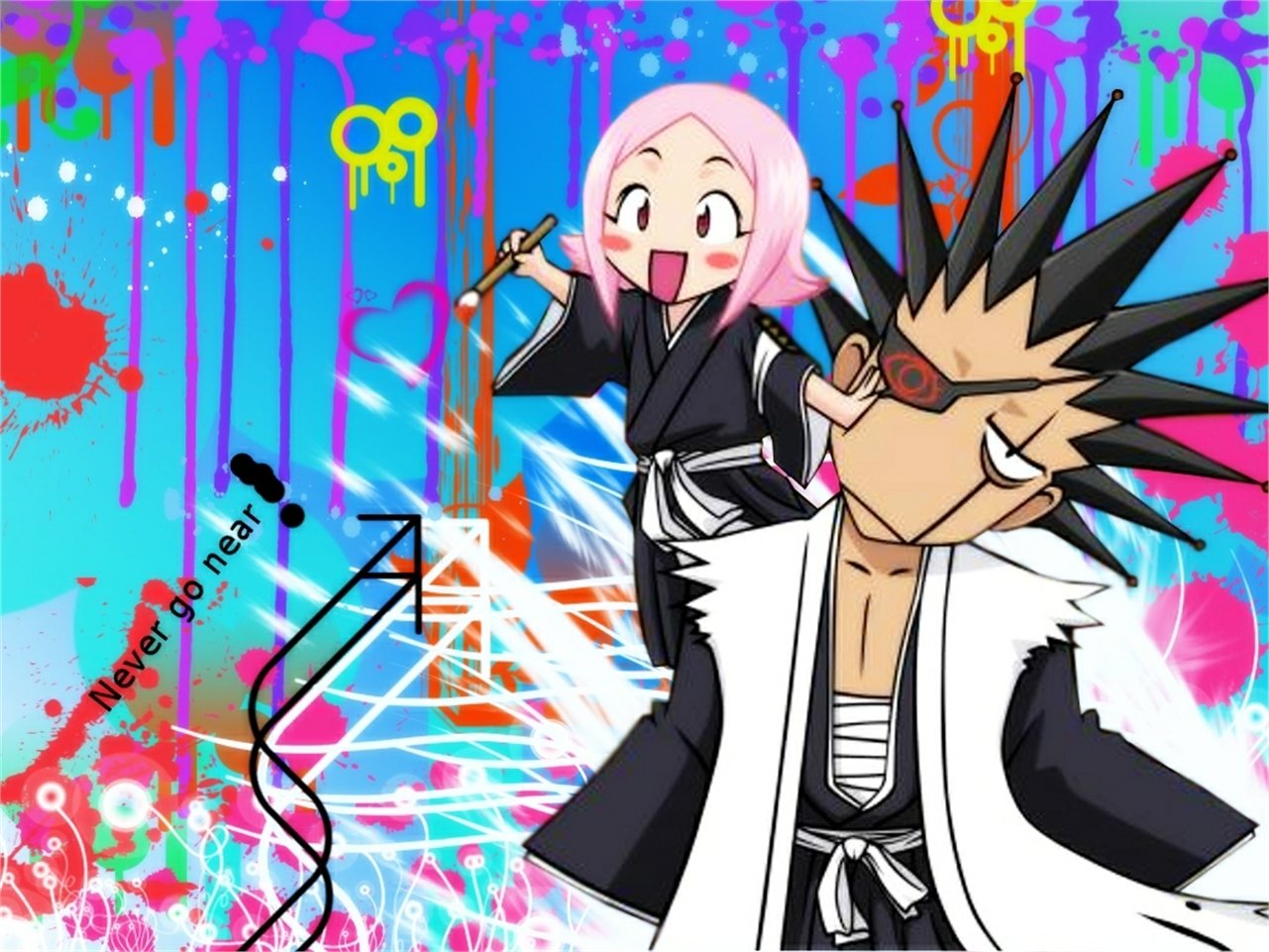 Download Kenpachi Zaraki Yachiru Kusajishi Anime Bleach Image