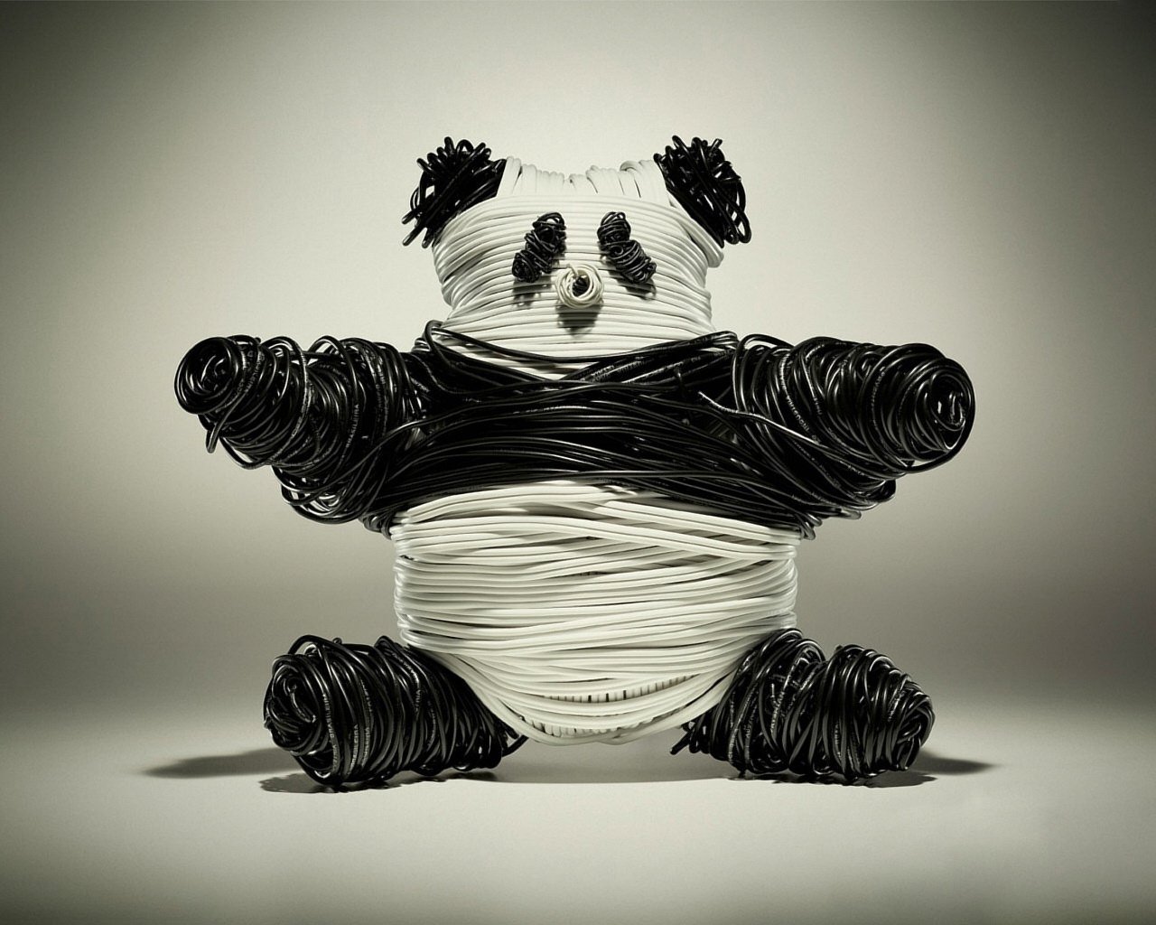 Download Black & White Wire Panda Technology Other Image