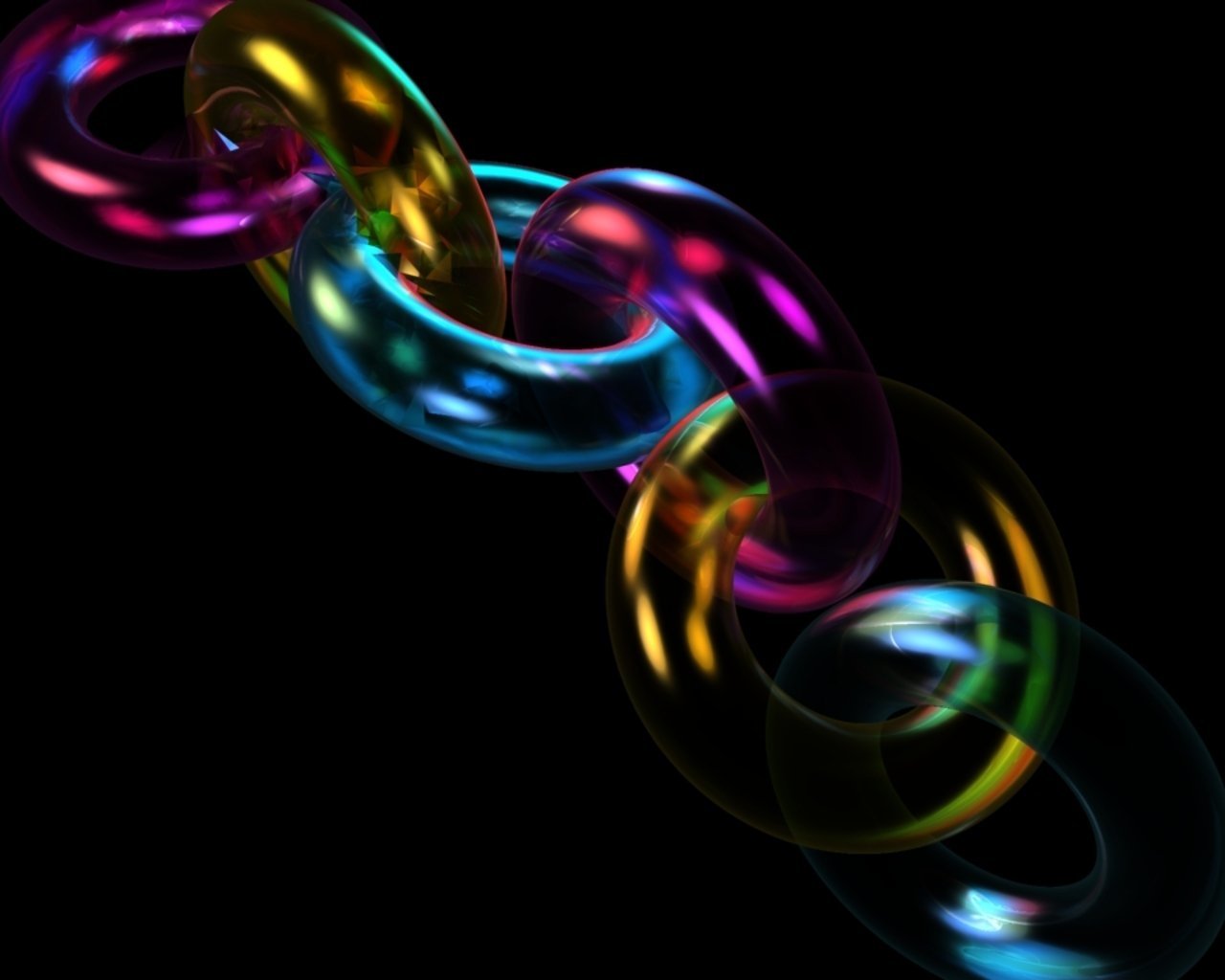 Colorful Chains: A 3D Abstract CGI Masterpiece