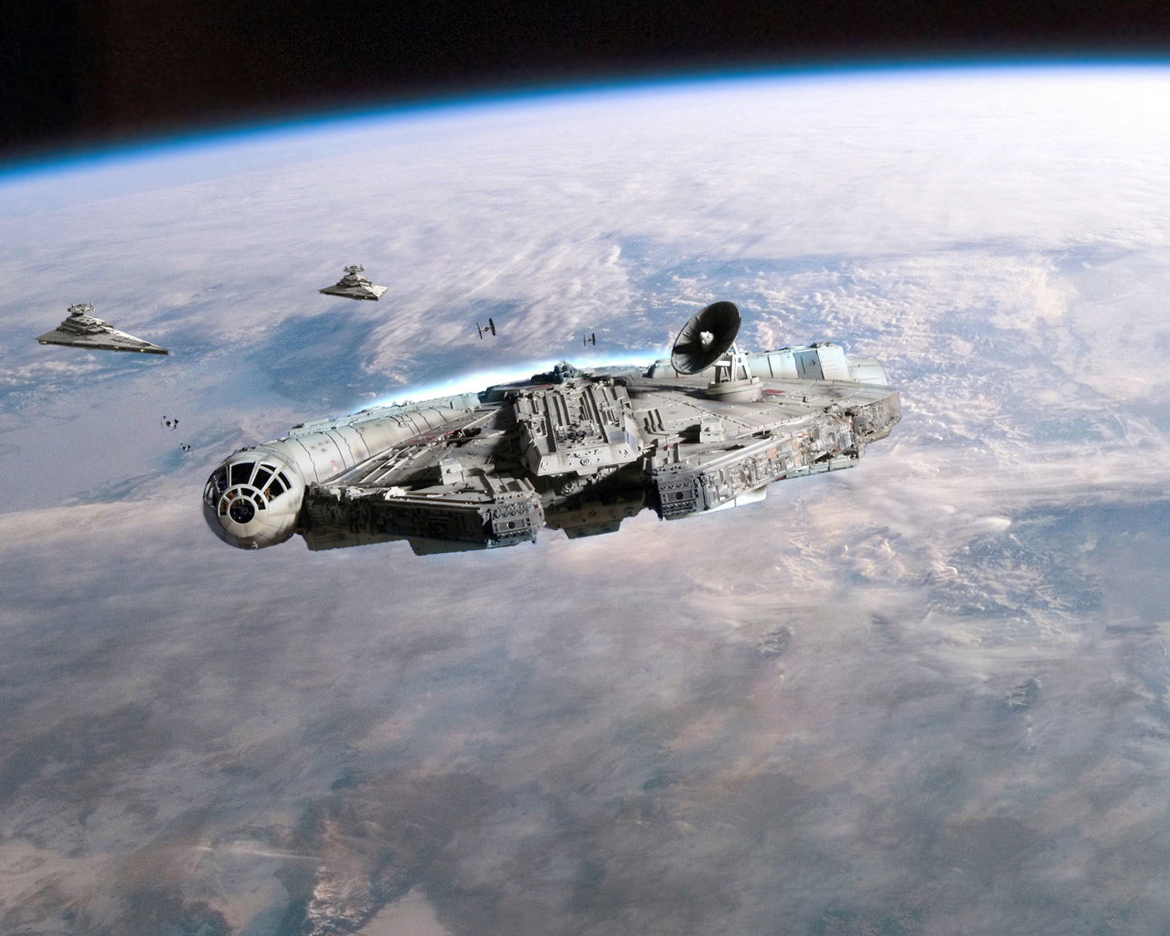 Millennium Falcon: Iconic Sci-Fi Star Wars Voyager in Deep Space