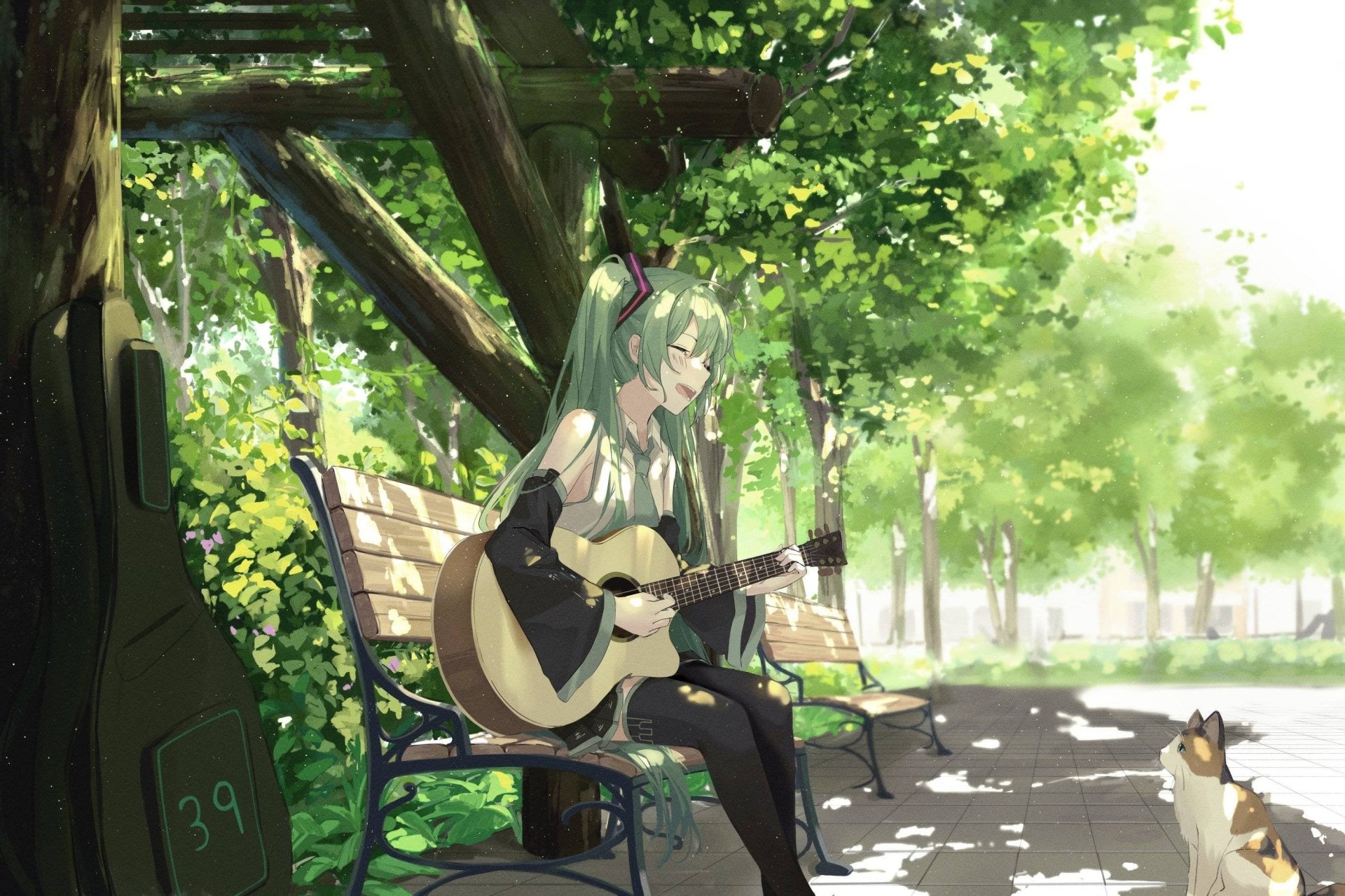 Download Cat Park Hatsune Miku Anime Vocaloid Anime Cat Image