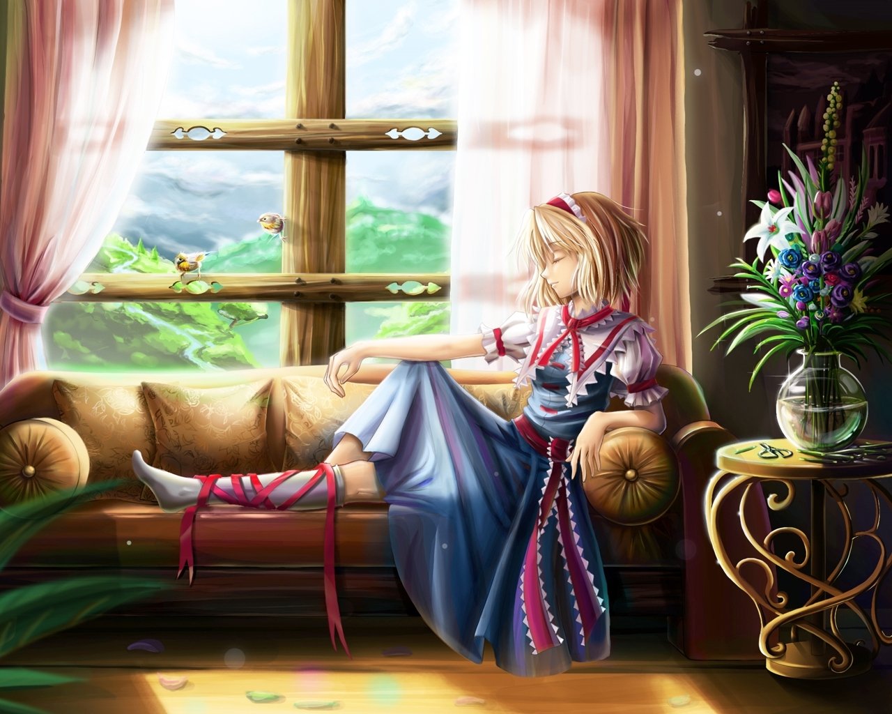 Alice Margatroid’s Tranquil Moment – A Touhou Anime Scene