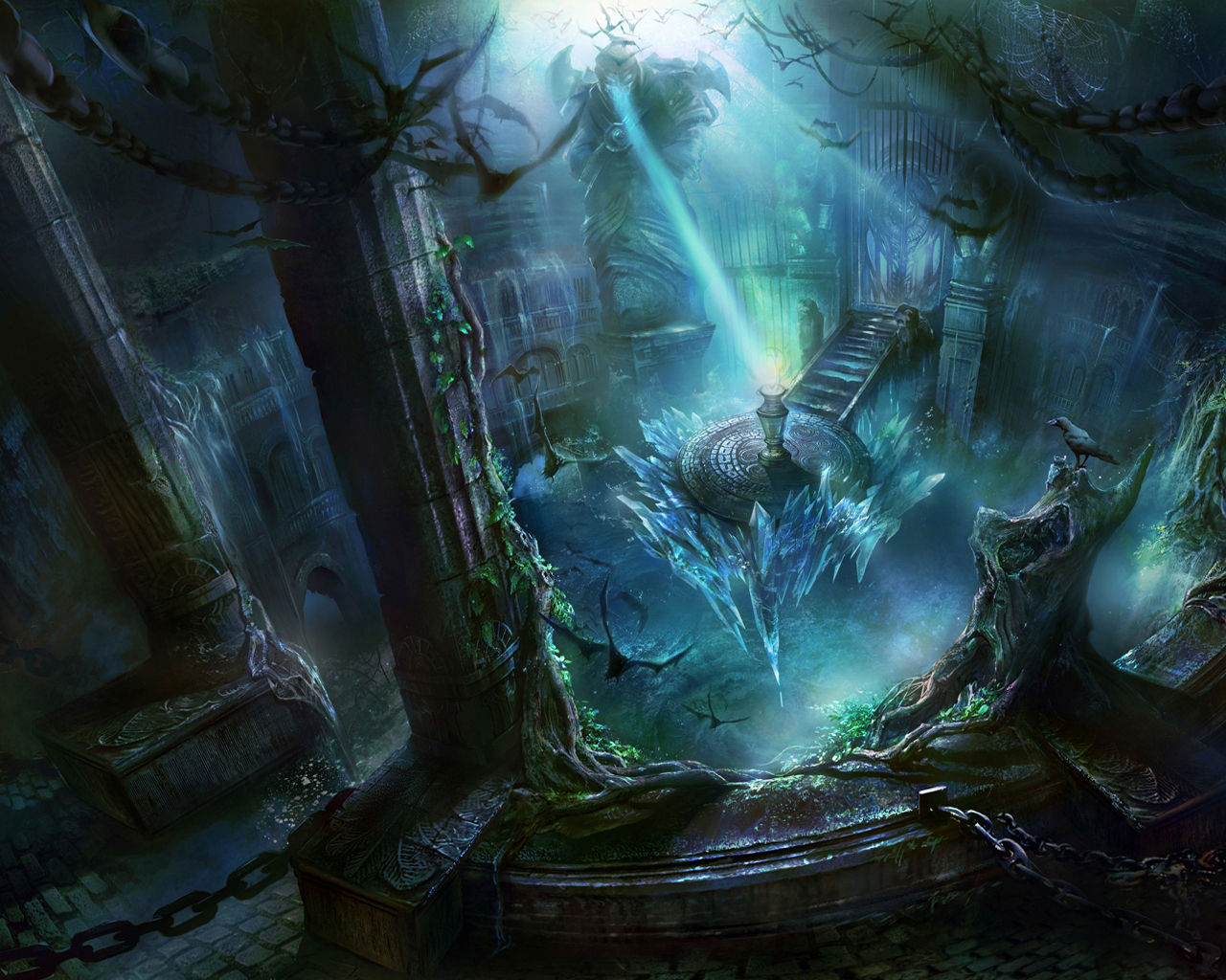 Arcane Depths: The Enchanted Chamber of Light