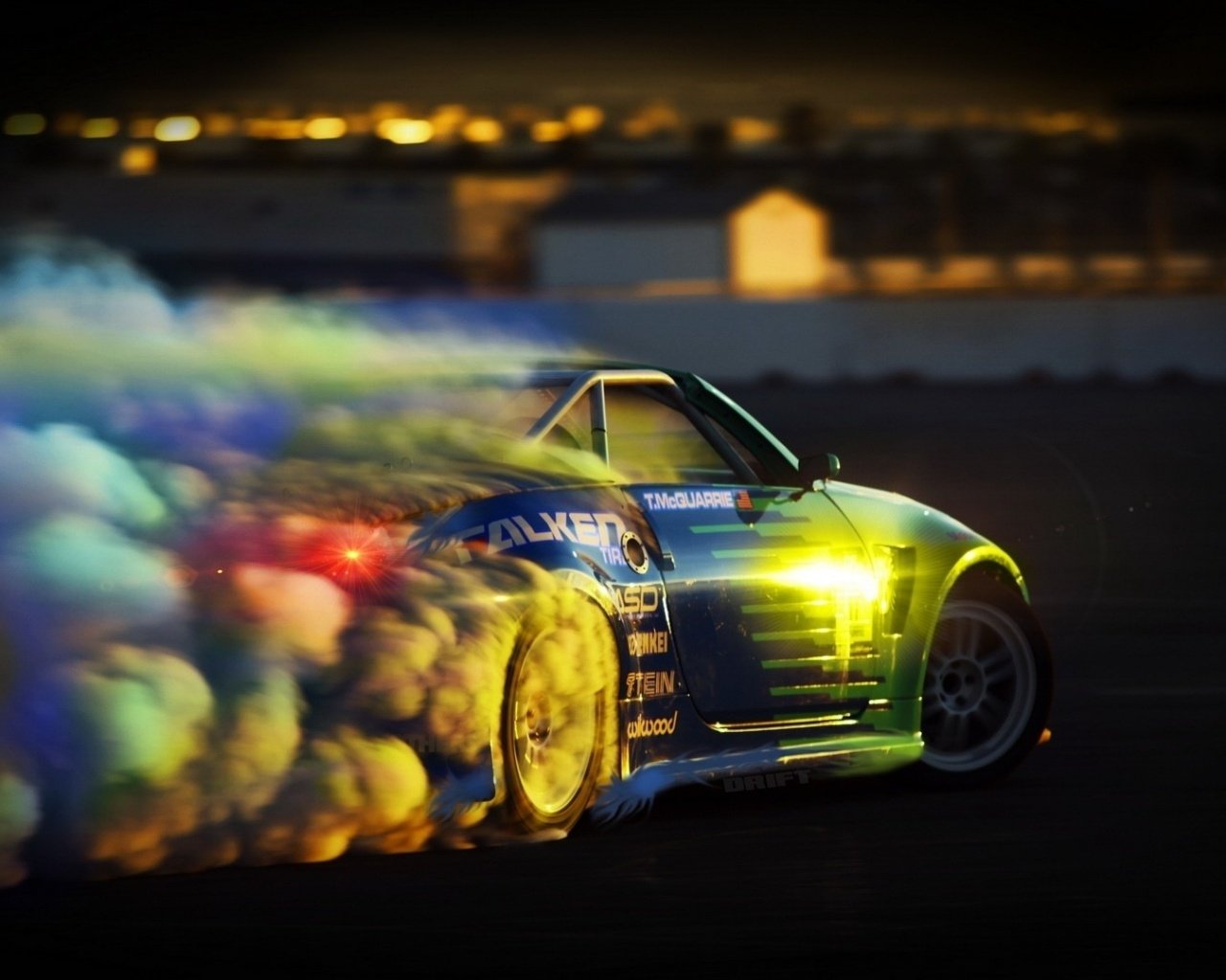 Night Drift: High-Speed Sports Action in Motion