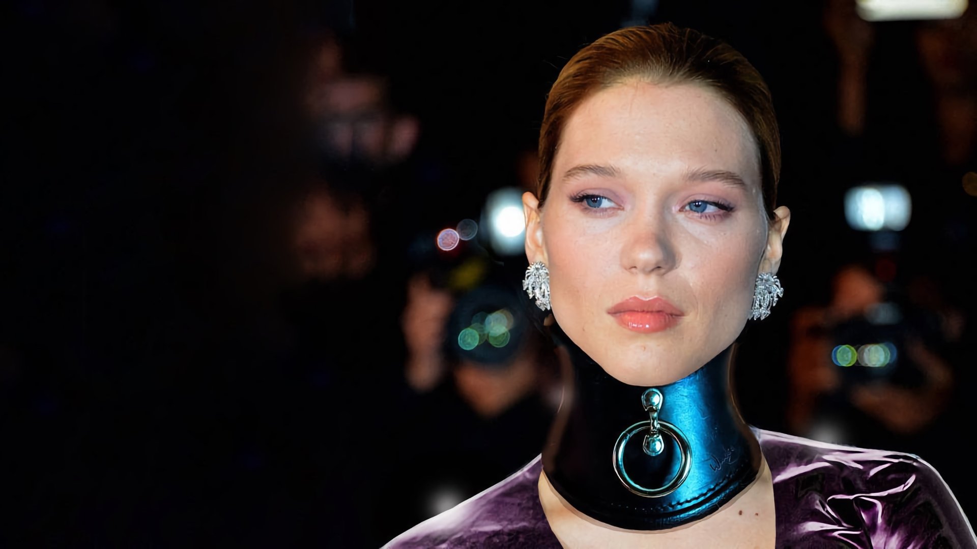 Download Leather Jacket Collar Alexandra Potter Woman Model Image