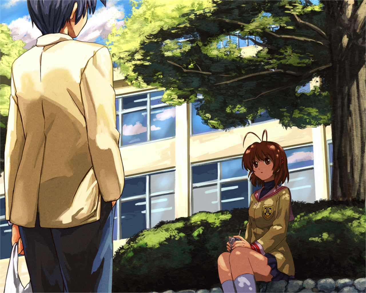 Download Tomoya Okazaki Nagisa Furukawa Anime Clannad Image
