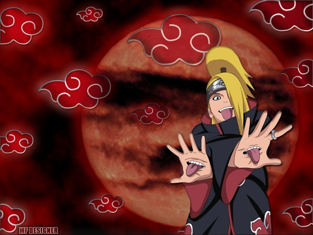 Naruto Anime: Deidara's Explosive Art Beneath the Akatsuki Moon