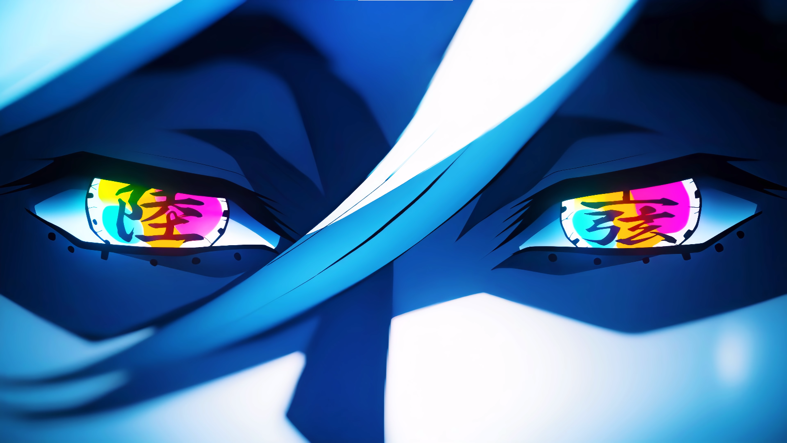 Vibrant Gaze: Demon Slayer's Anime Intensity