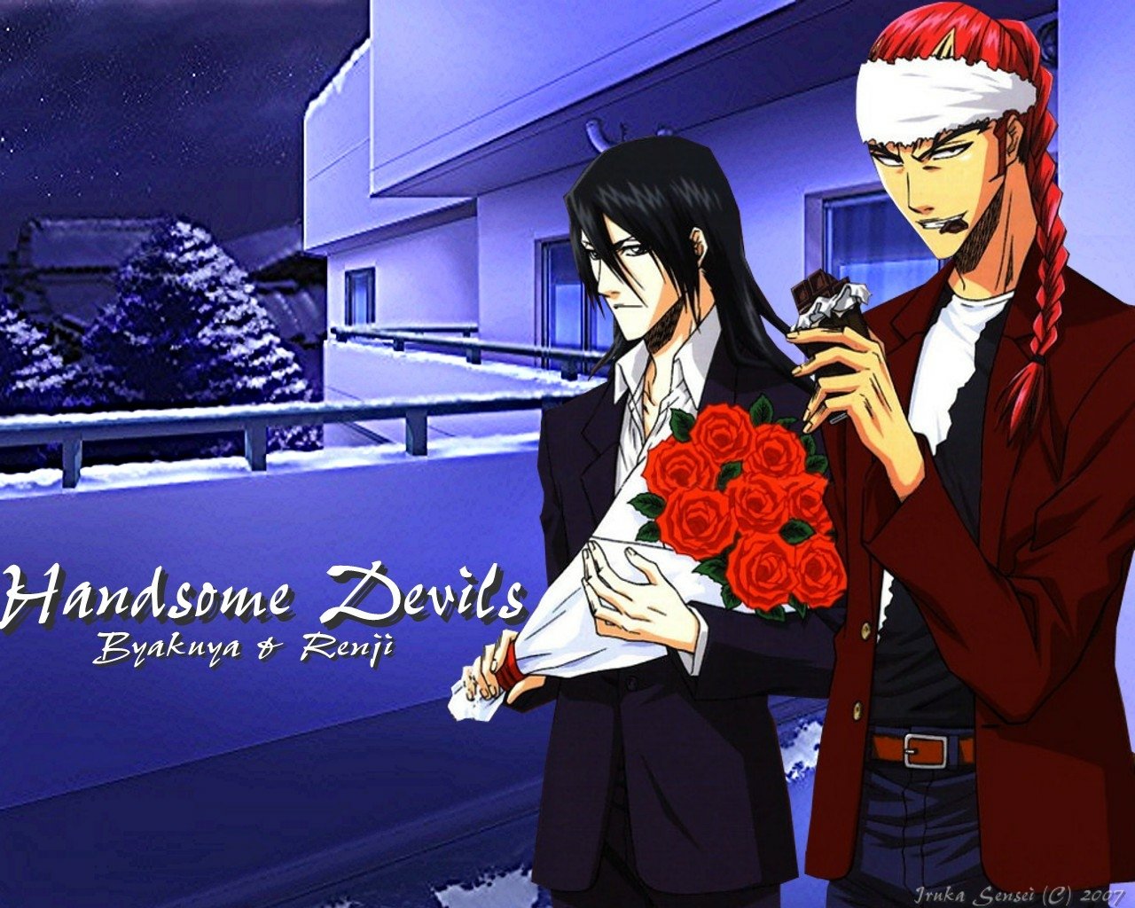 Download Byakuya Kuchiki Renji Abarai Anime Bleach Image