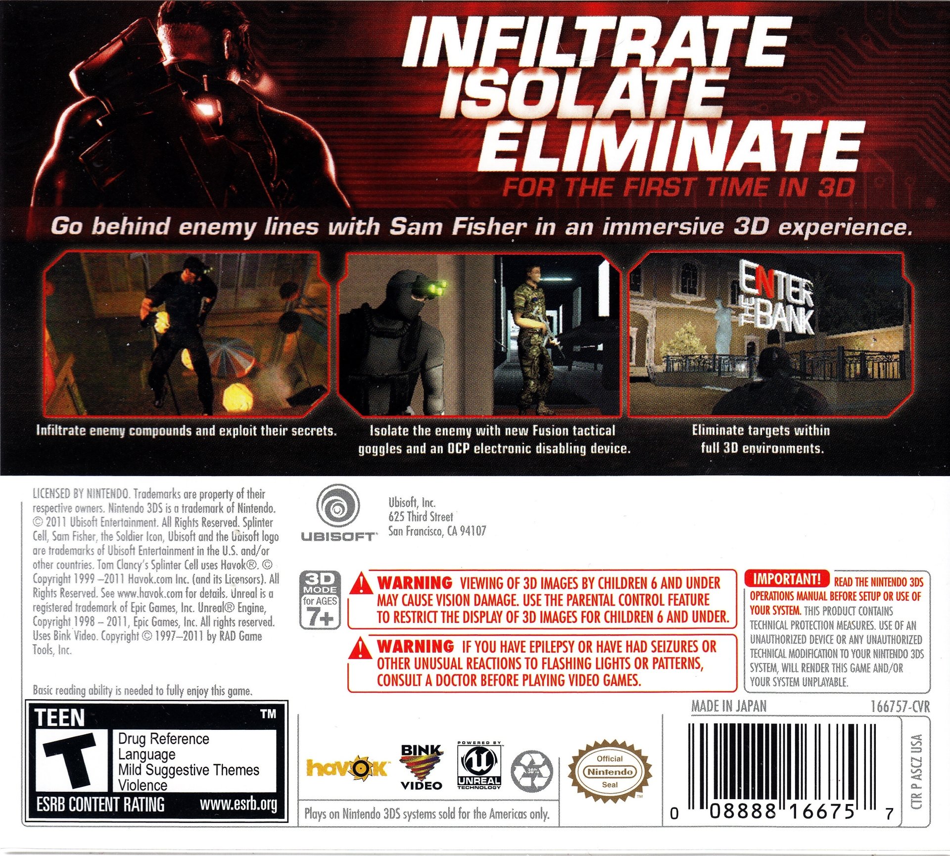 Tom Clancy's Splinter Cell 3D - Desktop Wallpapers, Phone Wallpaper ...