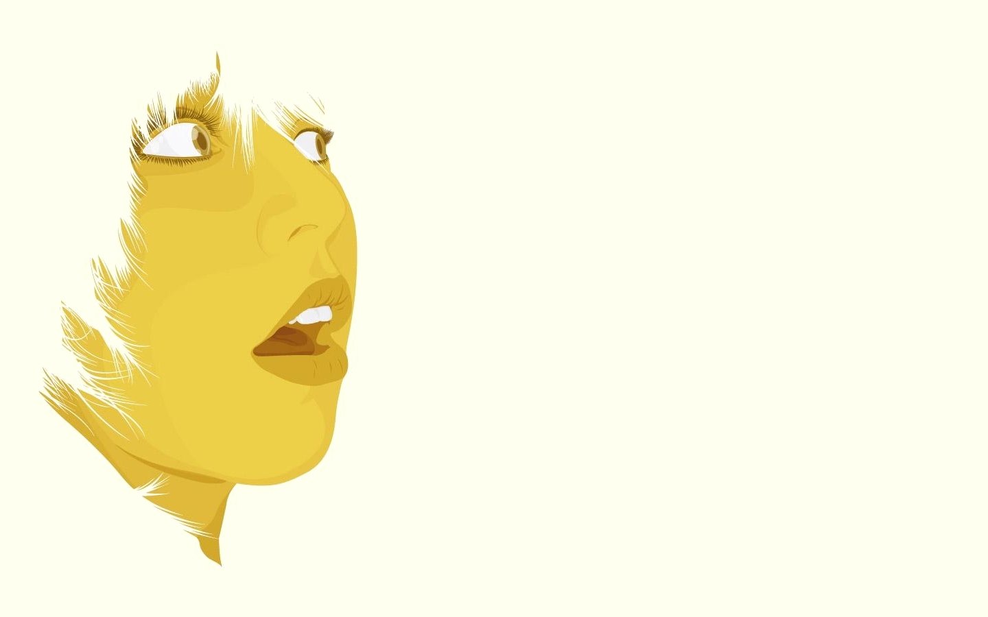 Artistic Cartoon of a Woman in Vibrant Yellow